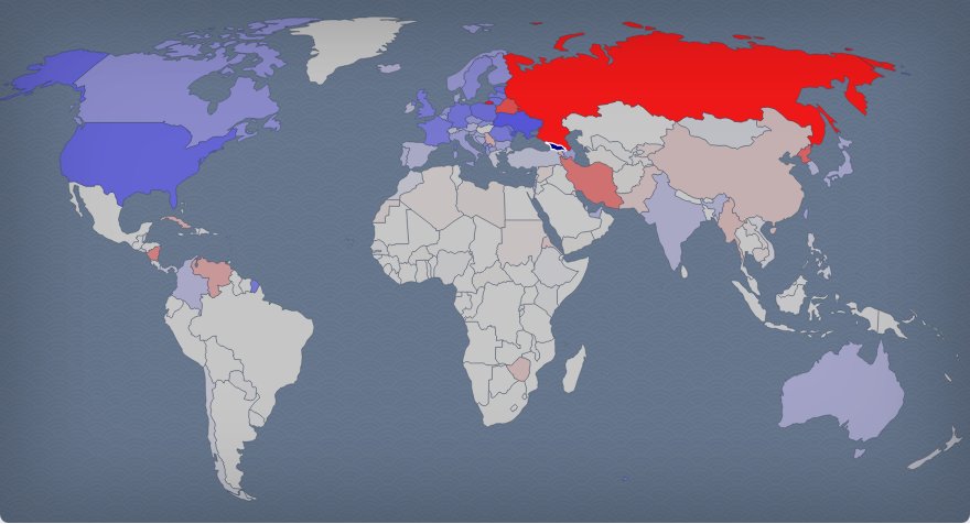Georgia Allies and Enemies — Global Relations Map | Mapdis