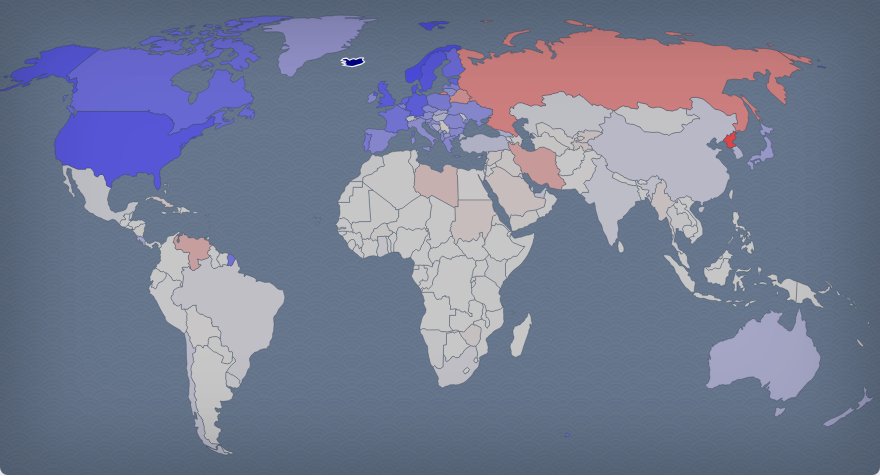 Iceland Allies and Enemies — Global Relations Map | Mapdis